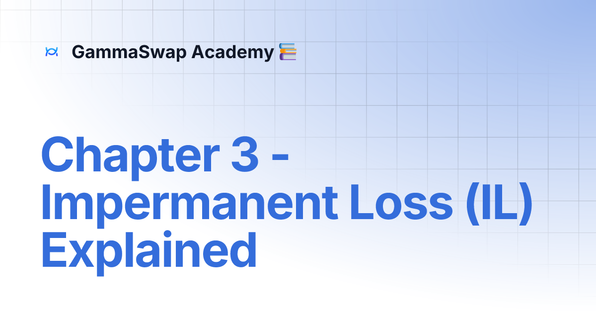 Chapter 3 - Impermanent Loss (IL) Explained | GammaSwap Academy 📚